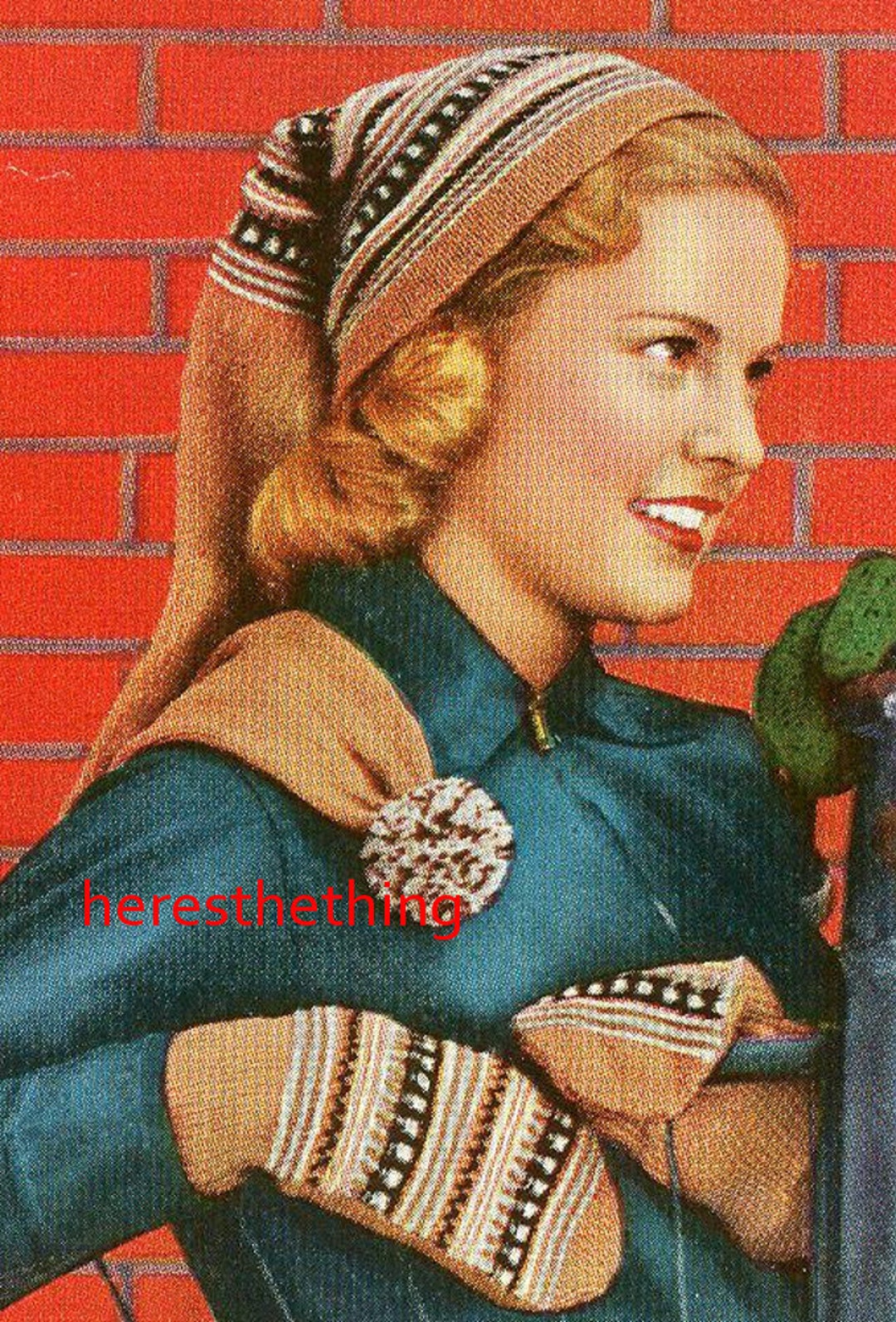 Vintage Knit Stocking Cap and Mittens Pattern Instructions PDF - Etsy