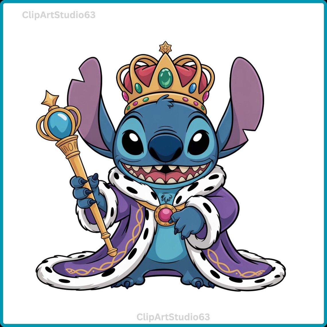 Cute Stitch Clipart, Stitch King Png, Stitch Png, Cute Cartoon ...