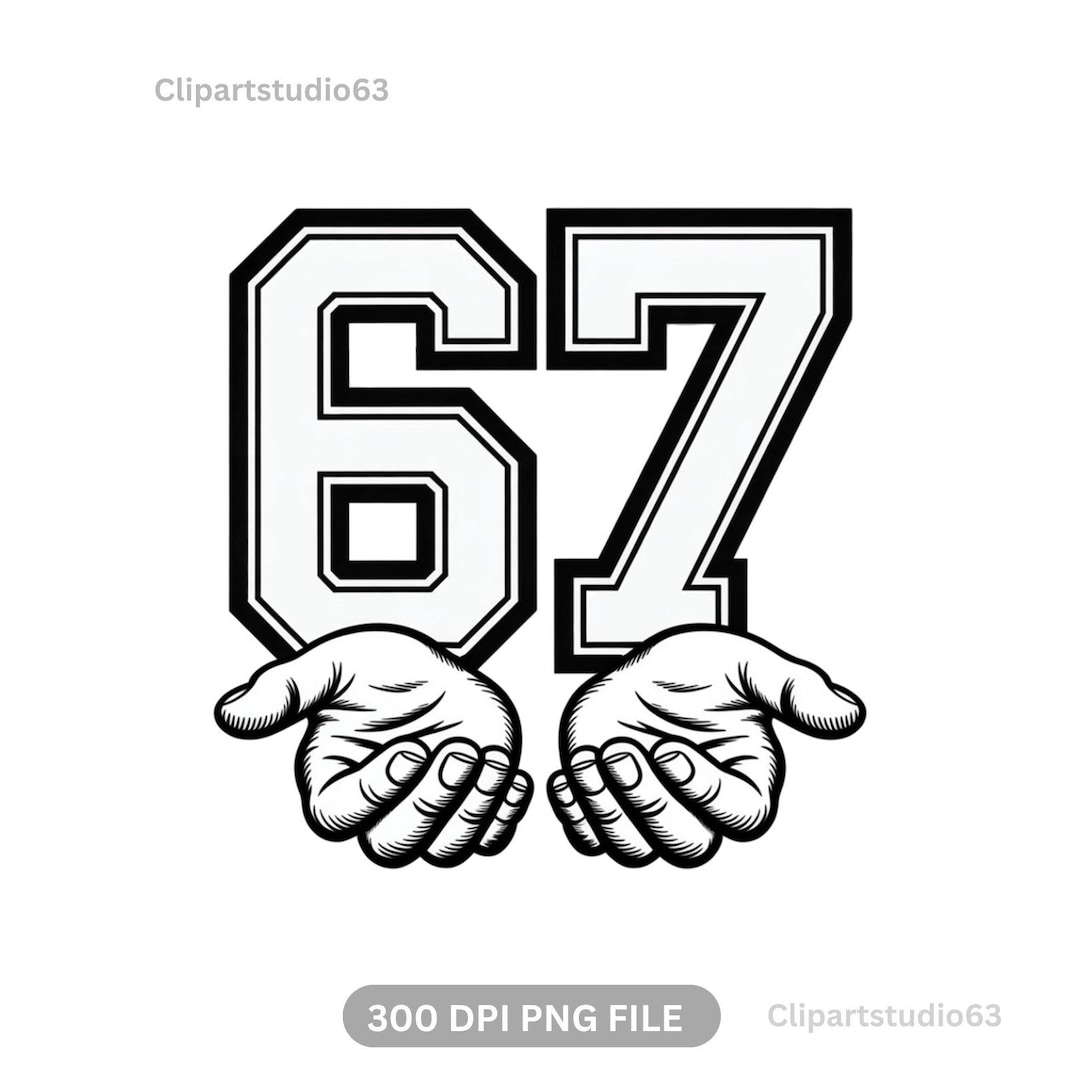 Six Seven 6 7 Meme Funny Hands SVG PNG Bundle, Viral Internet Meme ...