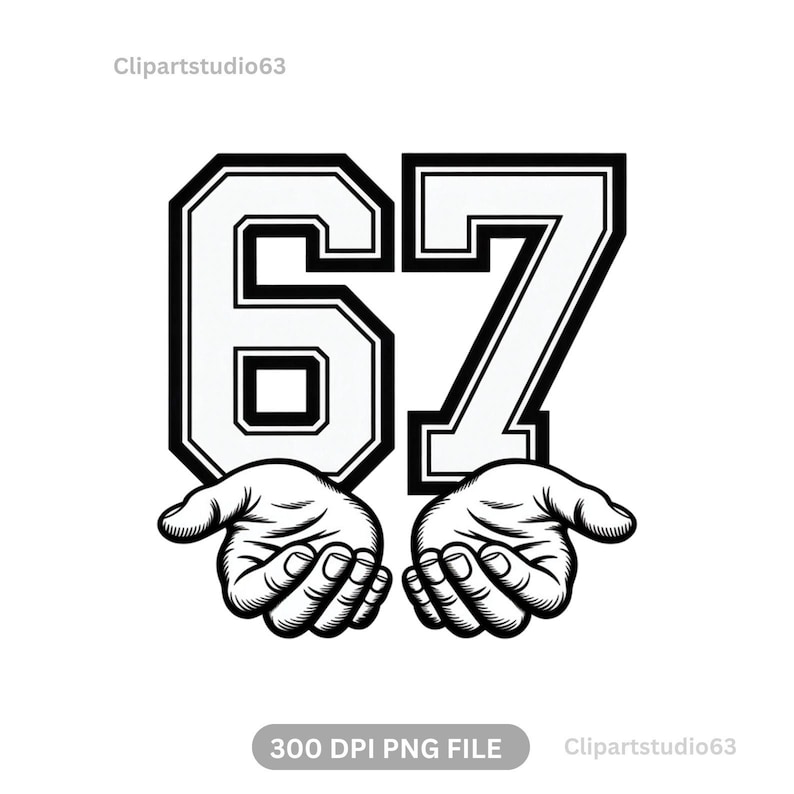 Six Seven 6 7 Meme Funny Hands SVG PNG Bundle, Viral Internet Meme ...