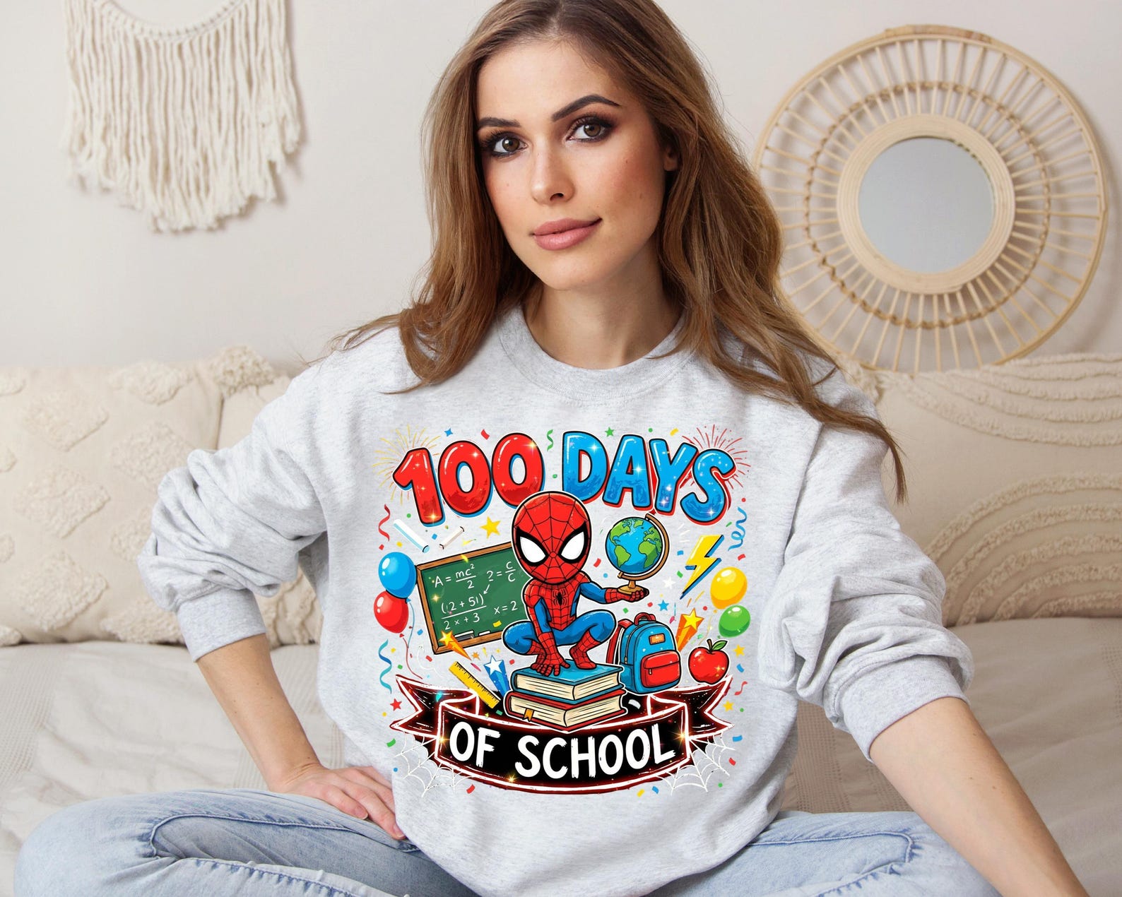 Spiderman 100 Days of School PNG | Superhero 100th Day Sublimation ...