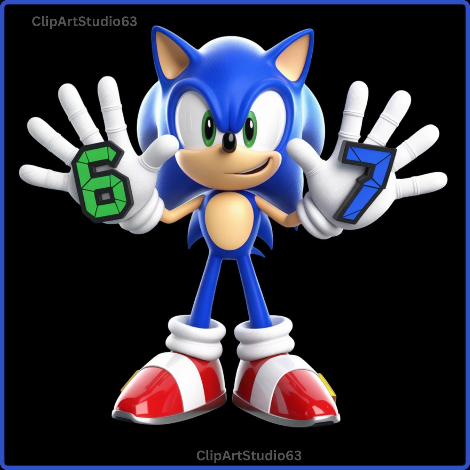6 7 Sonic Meme PNG | Sonic Six Seven Meme 6 7 PNG | 6 7 Png | Six Seven ...
