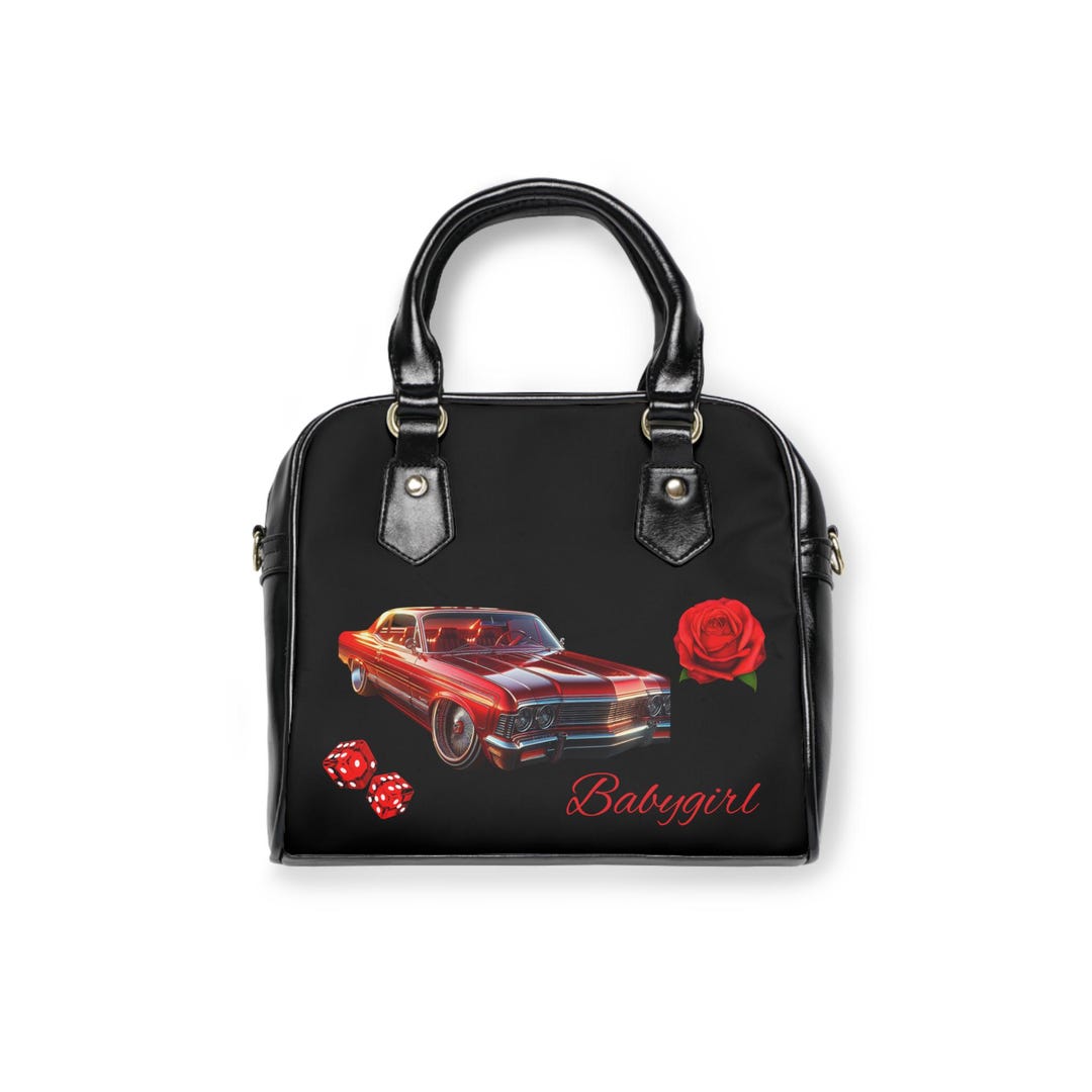 Gangster Life Shoulder Handbag, Chola Lowrider Car Black Satchel Tote ...
