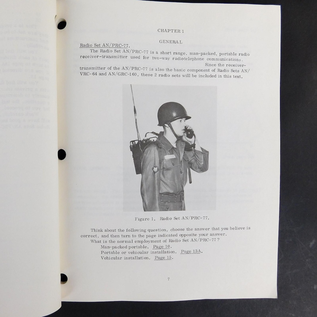 Vintage Army Military Manual Radio Radio Sets Prc-77, Vrc-64, Grc-160 ...