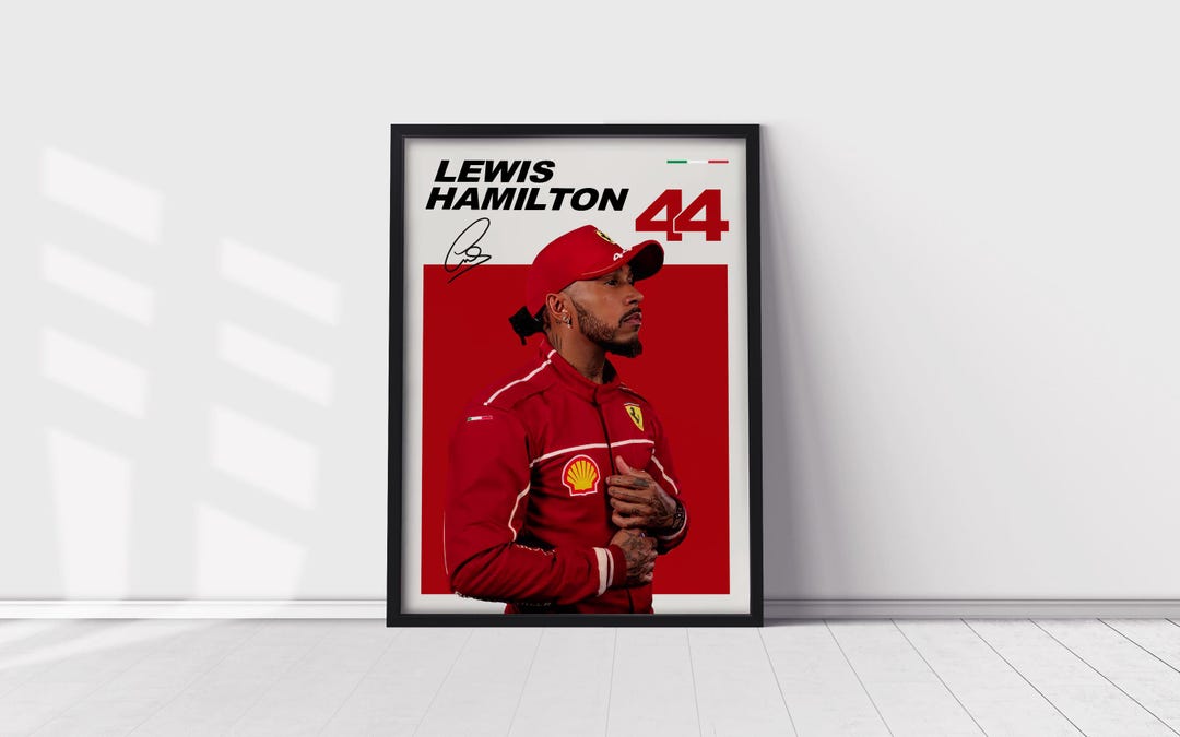 Lewis Hamilton Ferrari Suit Poster, Ferrari F1 Minimalist, Lewis ...