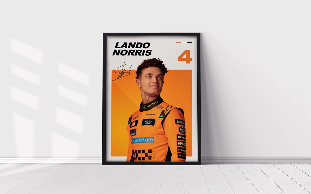 Lando Norris Mclaren F1 Poster: Minimalist Portrait Art (digital ...