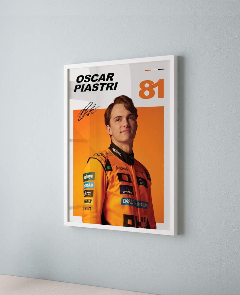 Oscar Piastri Mclaren F1 Poster: Minimalist Portrait Art (digital ...