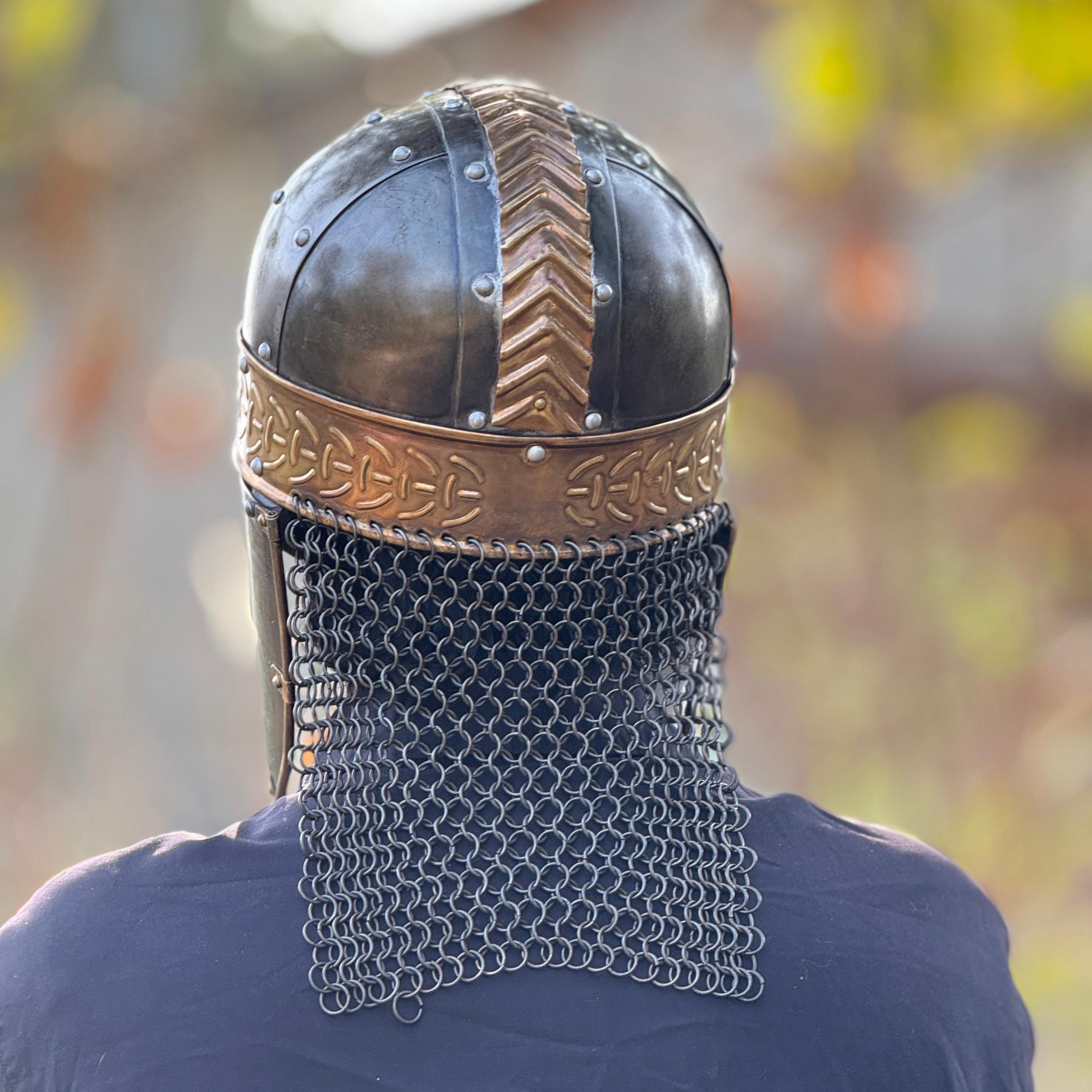 Gjermundbu Viking Helmet Anglo-saxons Medieval Helmet With Chainmail ...