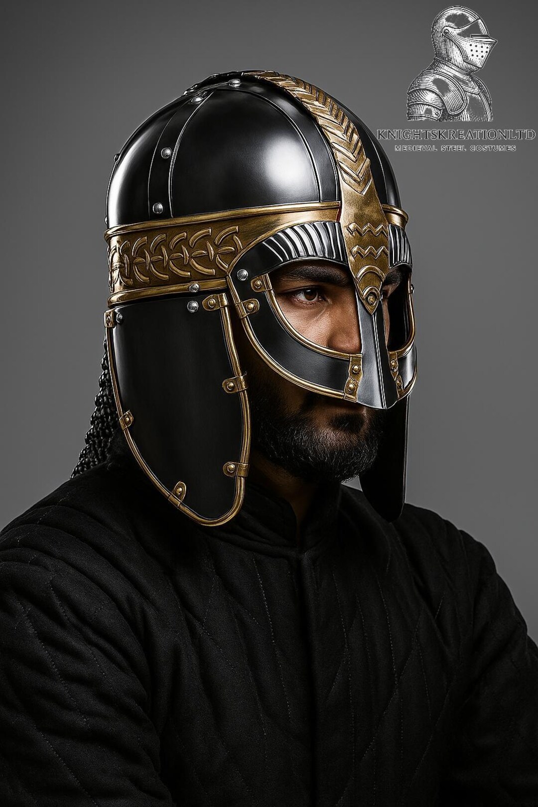 Gjermundbu Viking Helmet Anglo-saxons Medieval Helmet With Chainmail ...