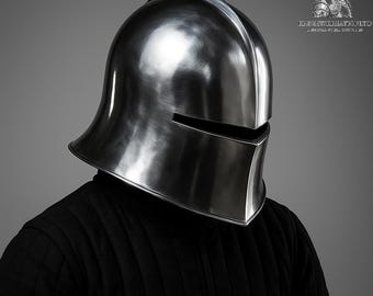 Medieval Steel Knight German Sallet Helmet Warrior Gothic Helmet Brass ...