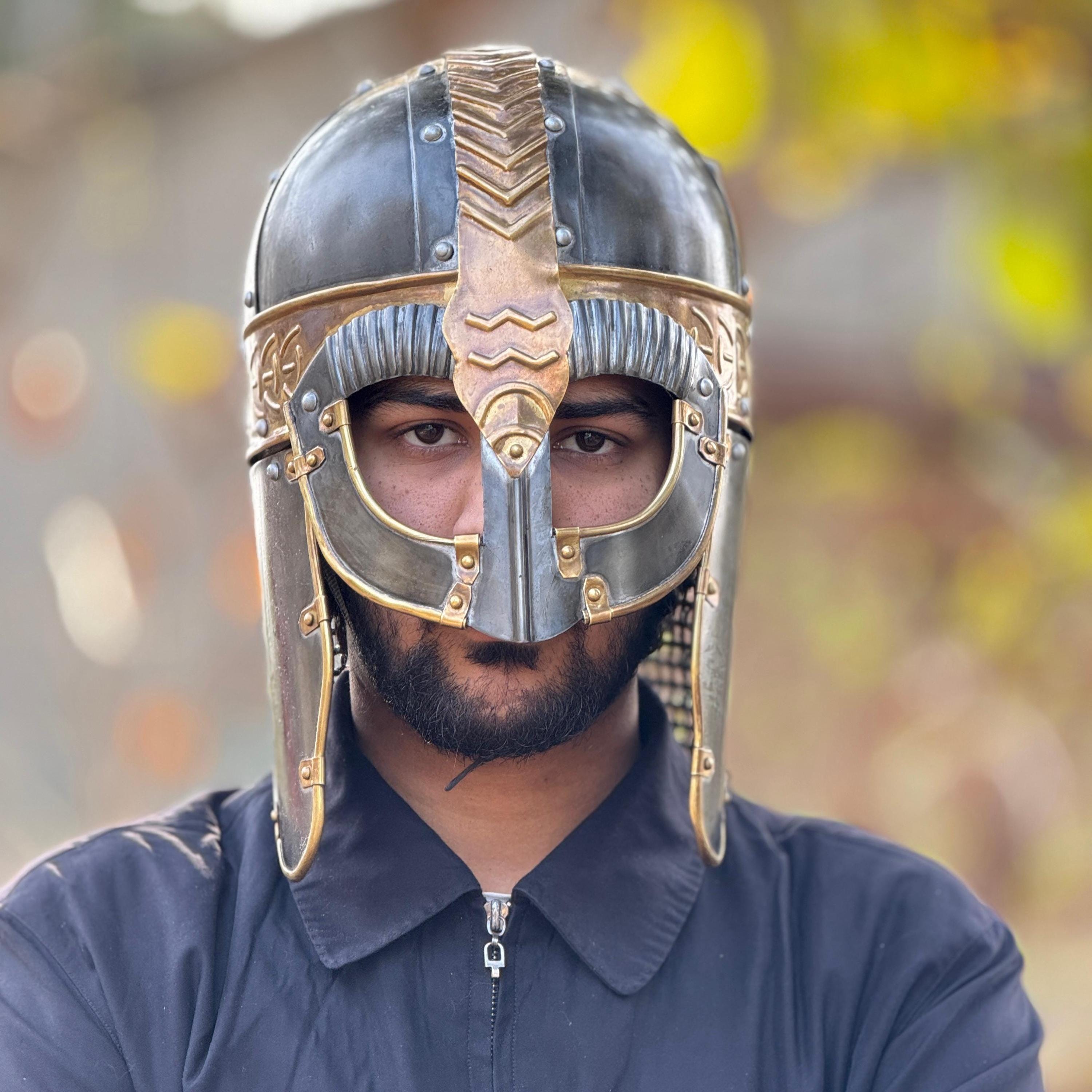 Gjermundbu Viking Helmet Anglo-saxons Medieval Helmet With Chainmail ...
