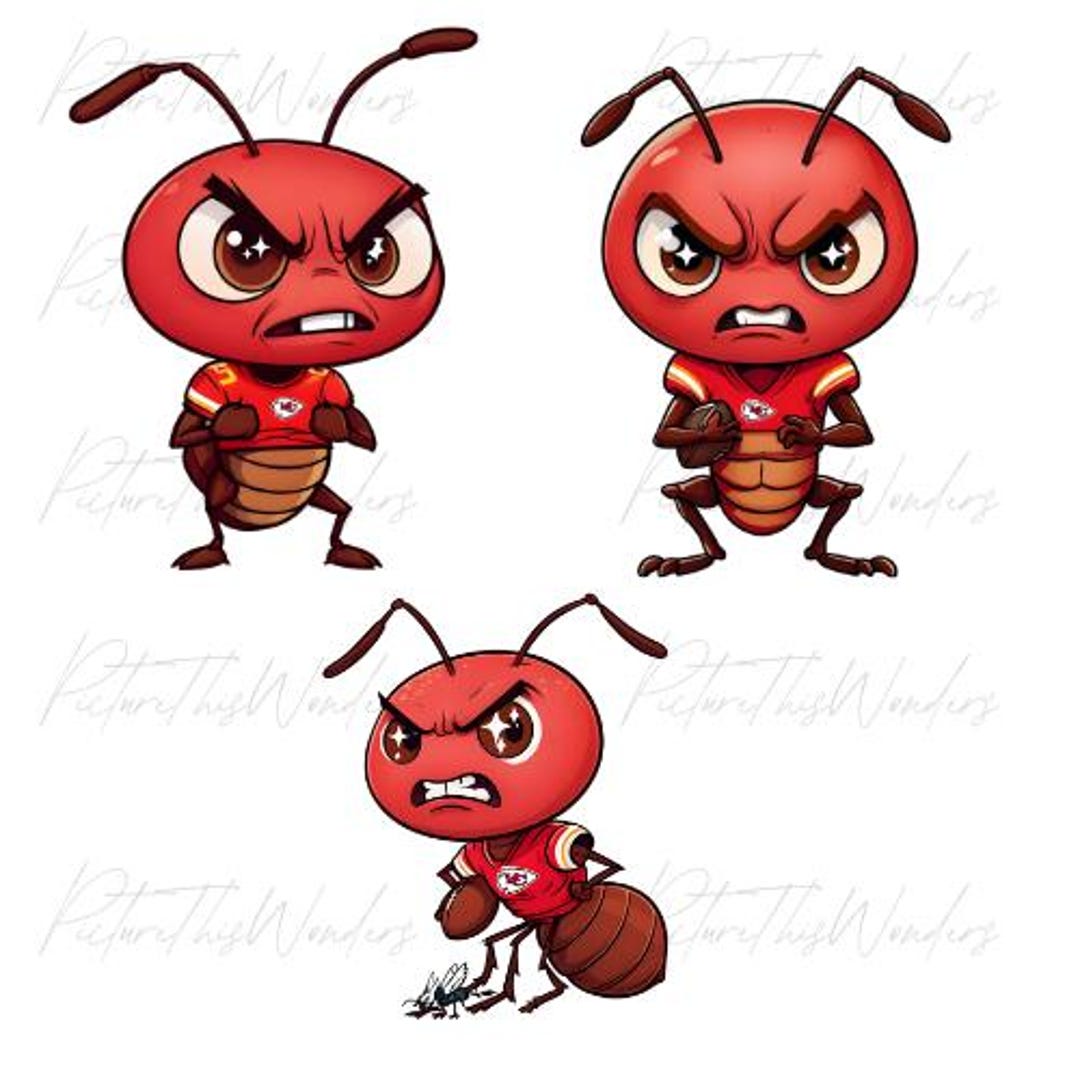 3 Funny Angry Ants Kansas City Chiefs NFL Football Comedy PNG Clip Art ...
