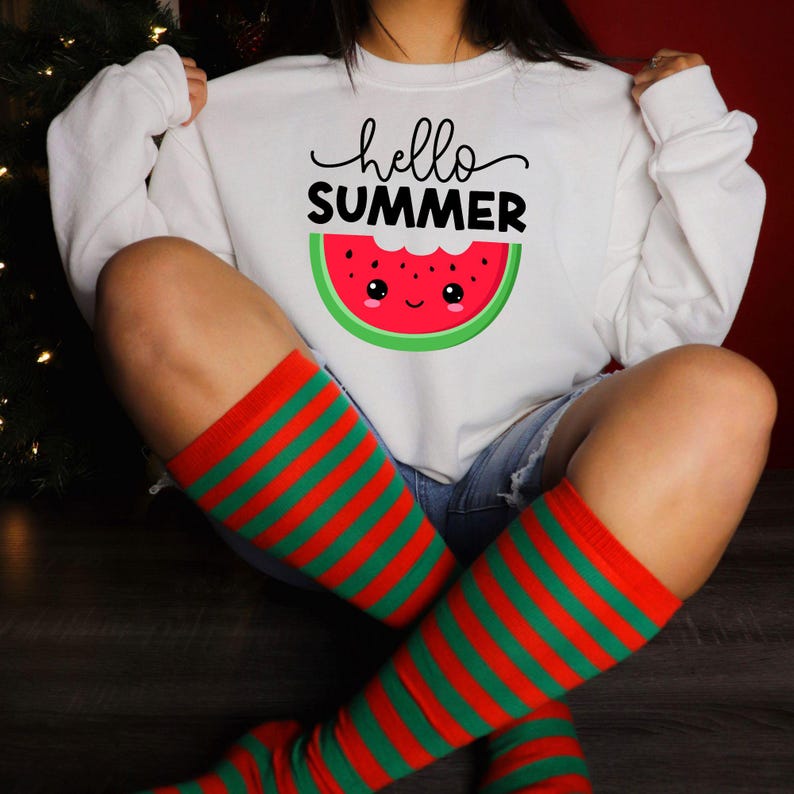 Hello Summer Watermelon SVG: Fun Cut File (digital Download) - Etsy