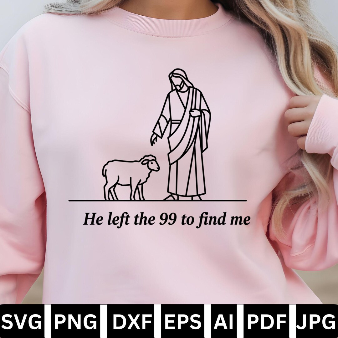 Christian Line Art PNG | He Left the 99, Bible Verse (digital Download ...