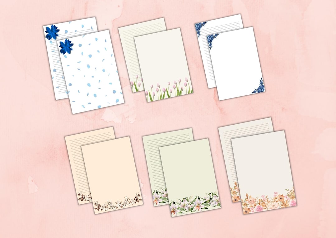 Printable Floral Stationery, Floral Writing Papers, A4 Letter Paper ...
