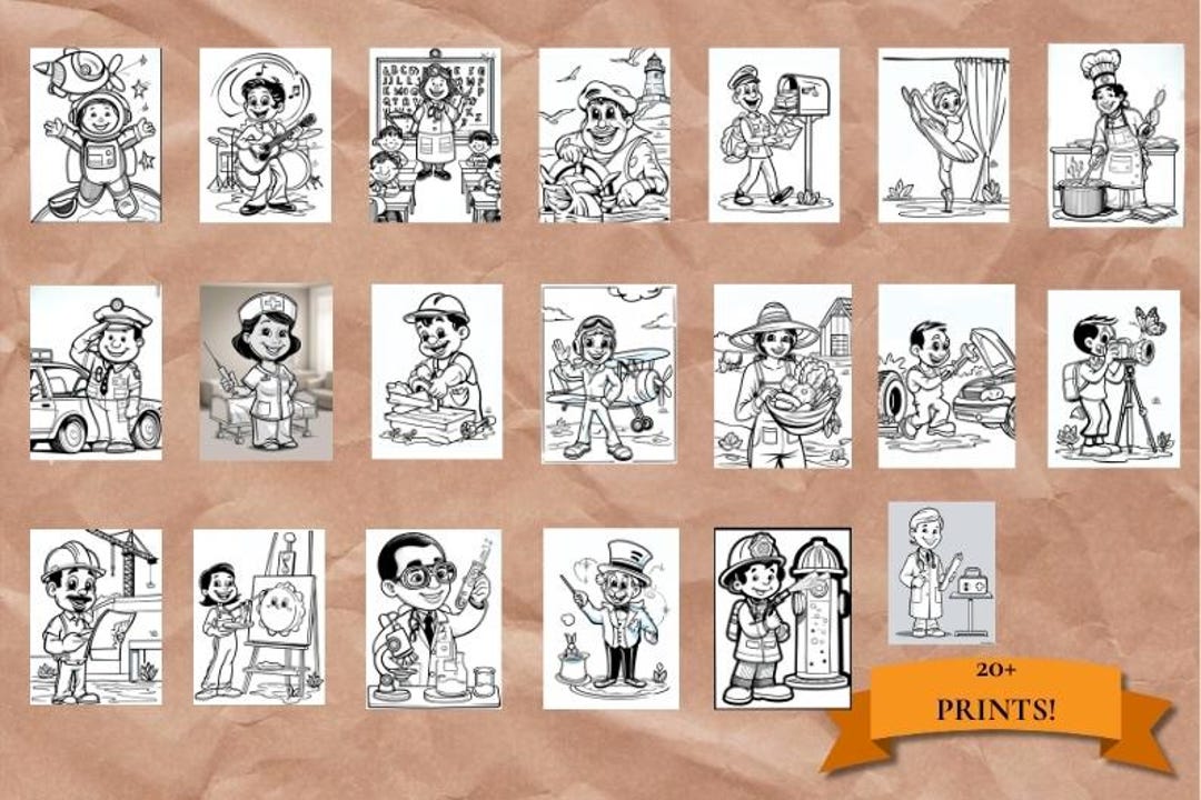 Printable Kids Coloring Pages - 20+ Occupations Professions ...