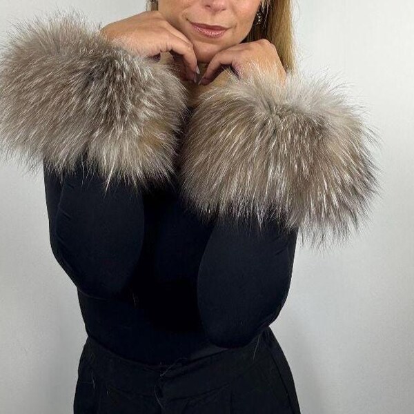 Silver Fox Fur Cuff - Etsy