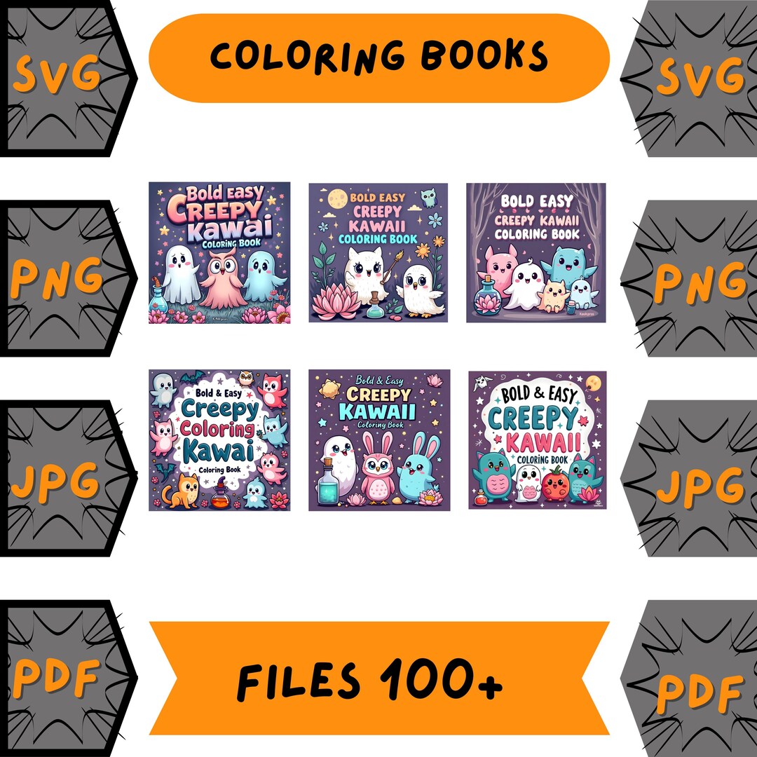 Creepy Cute Coloring Book – Spooky Kawaii Halloween Pages for Kids ...