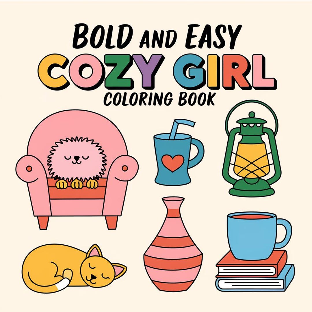 Cozy Girl Coloring Pages Book – Printable Aesthetic Coloring for Teens ...