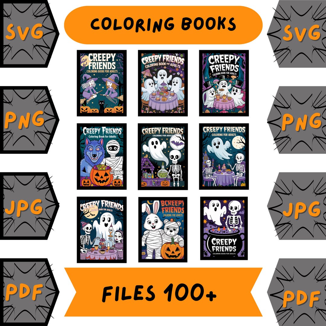 Creepy Cute Coloring Pages | Kawaii Halloween Coloring Book for Kids ...