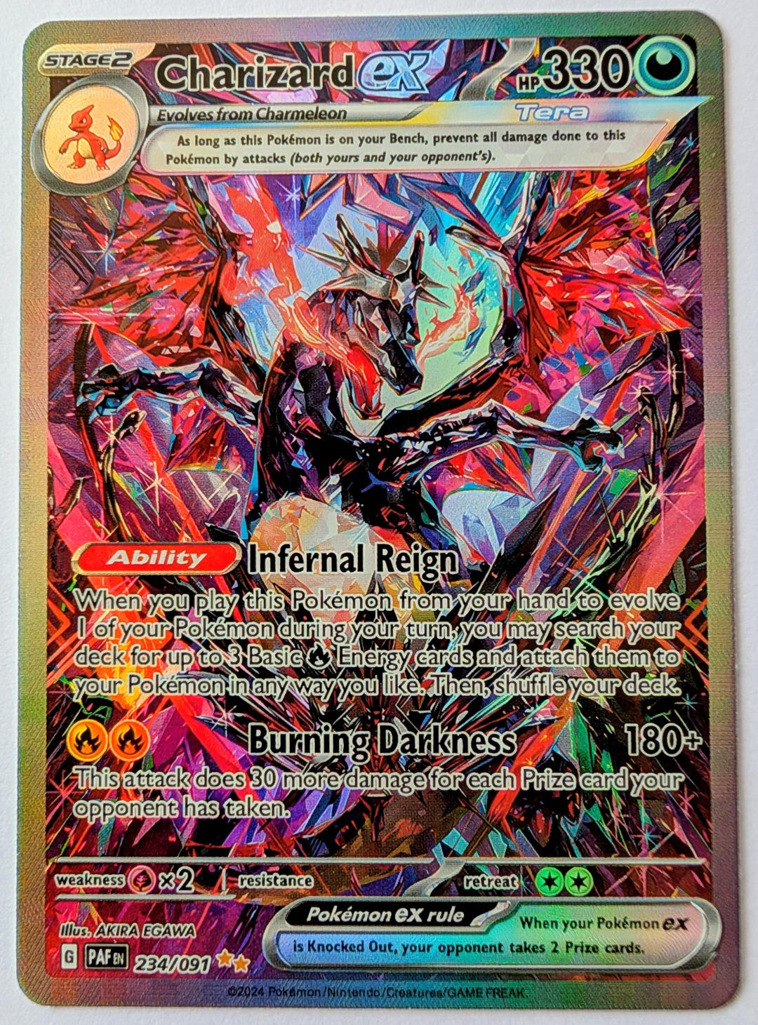 Pokémon Card Charizard EX 330HP - 234/091 - Paldean Fates - English ...