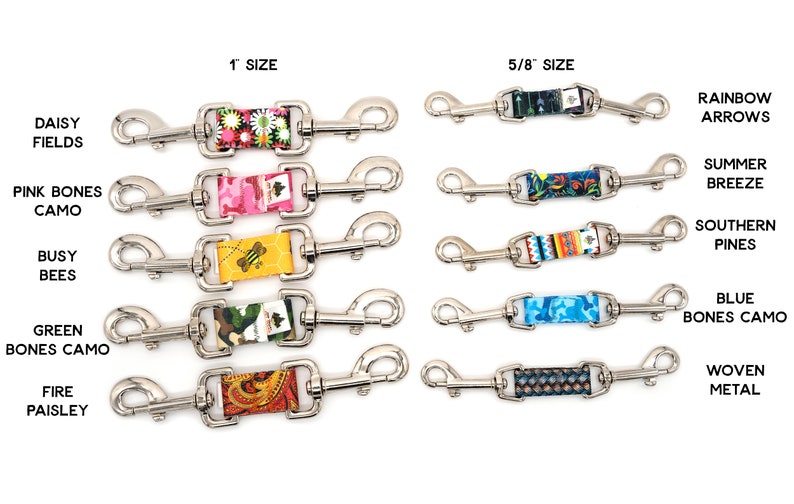 Harness to Collar Safety Clip 3 Widths 25 Colors Safeties - Etsy