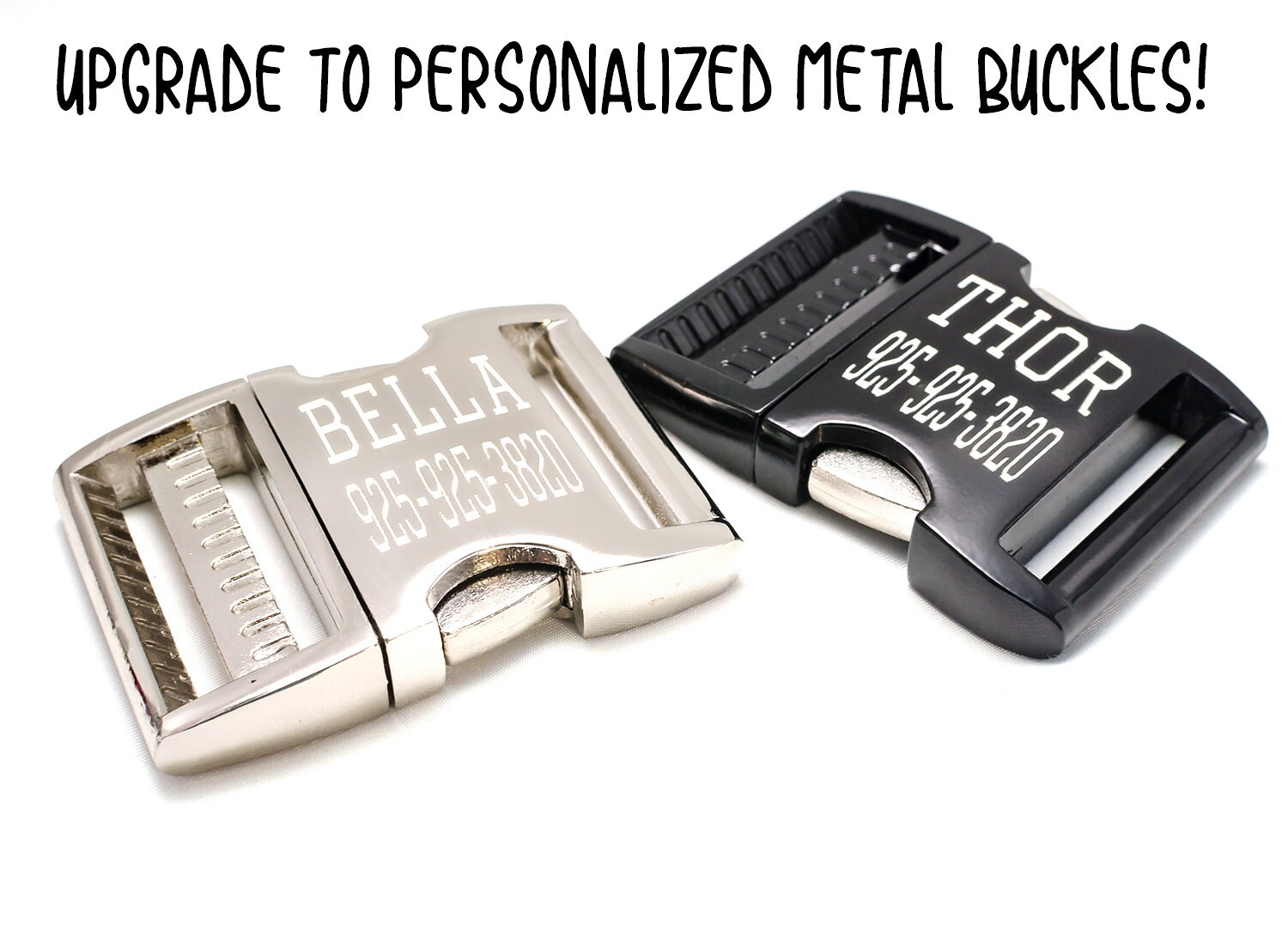 Personalized BREAKAWAY Safety Dog Collar in Black Tagless | Etsy