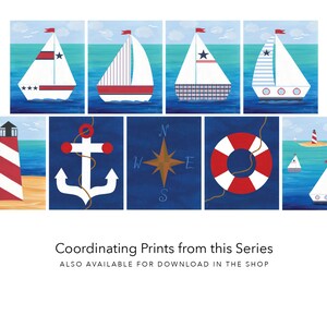 Sailboat Print - Nautical Ocean Art - Printable Art From Original Hand ...