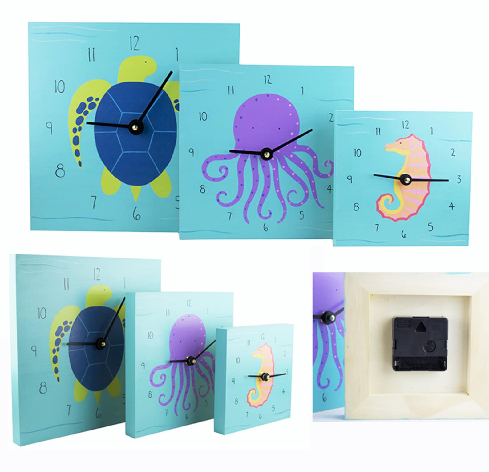 Children's Clock Custom Hand Painted Kids Wooden Wall | Etsy