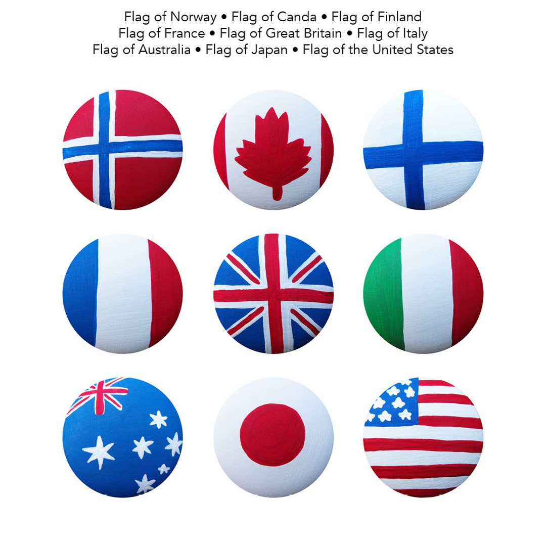 Hand Painted Knob - Children's Custom Hand Painted Flags of the World ...