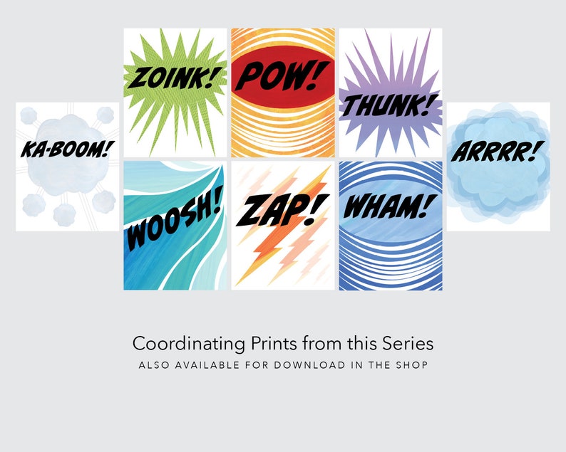 Wham! - Comic Book Words - Printable Art From Original Hand Painted ...