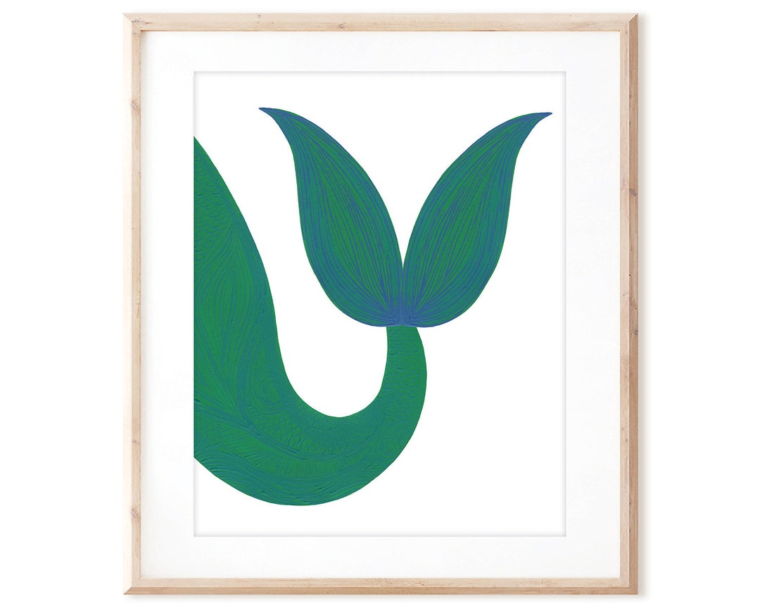 Swishing Mermaid Tail - Ocean Art - Printable Art From Original Hand ...