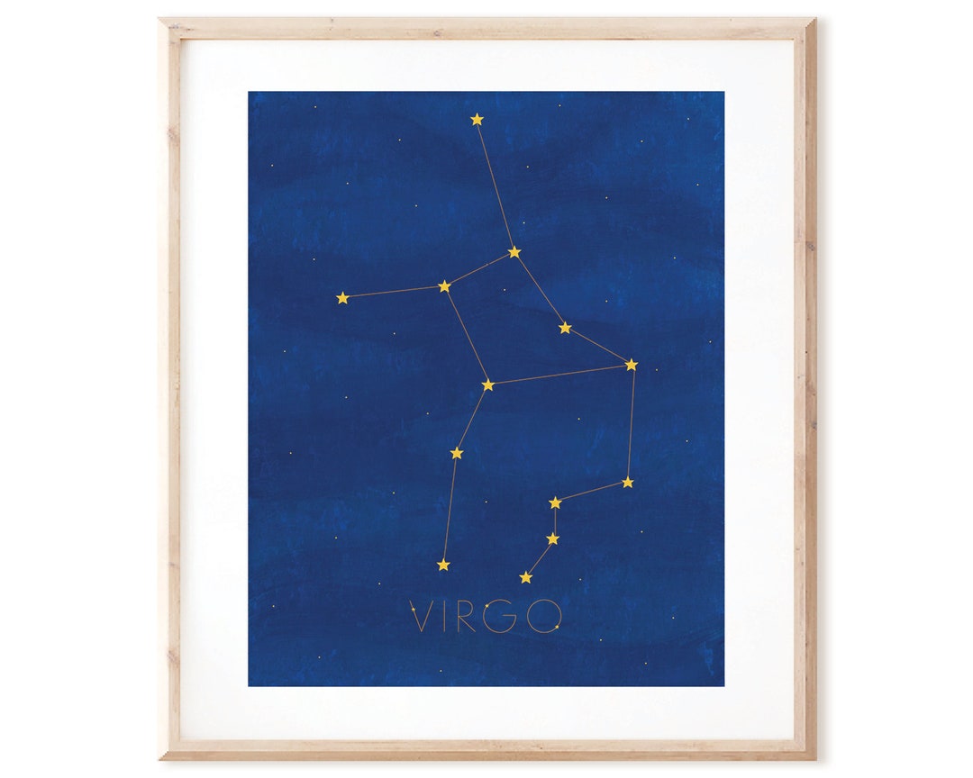 Virgo Zodiac Sign Constellation Print - Colorful Art Print - Instant ...
