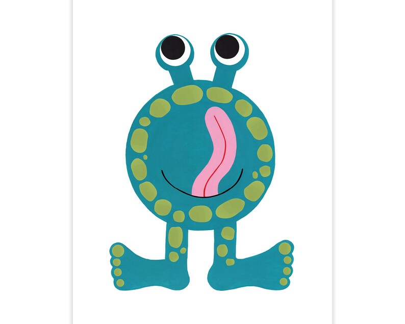 Toad Toes Monster Printable Art From Original Hand Painted - Etsy