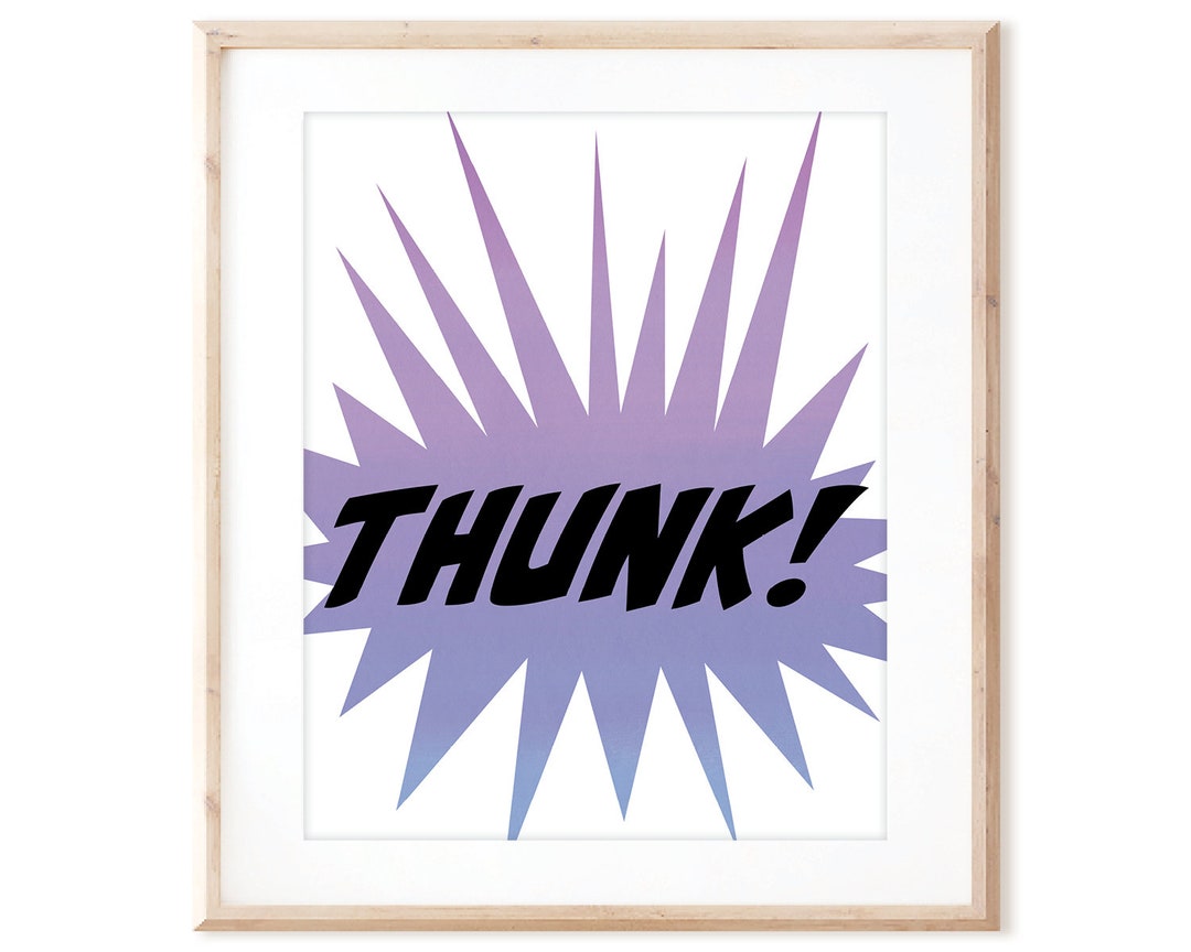Thunk! - Comic Book Words - Printable Art From Original Hand Painted ...