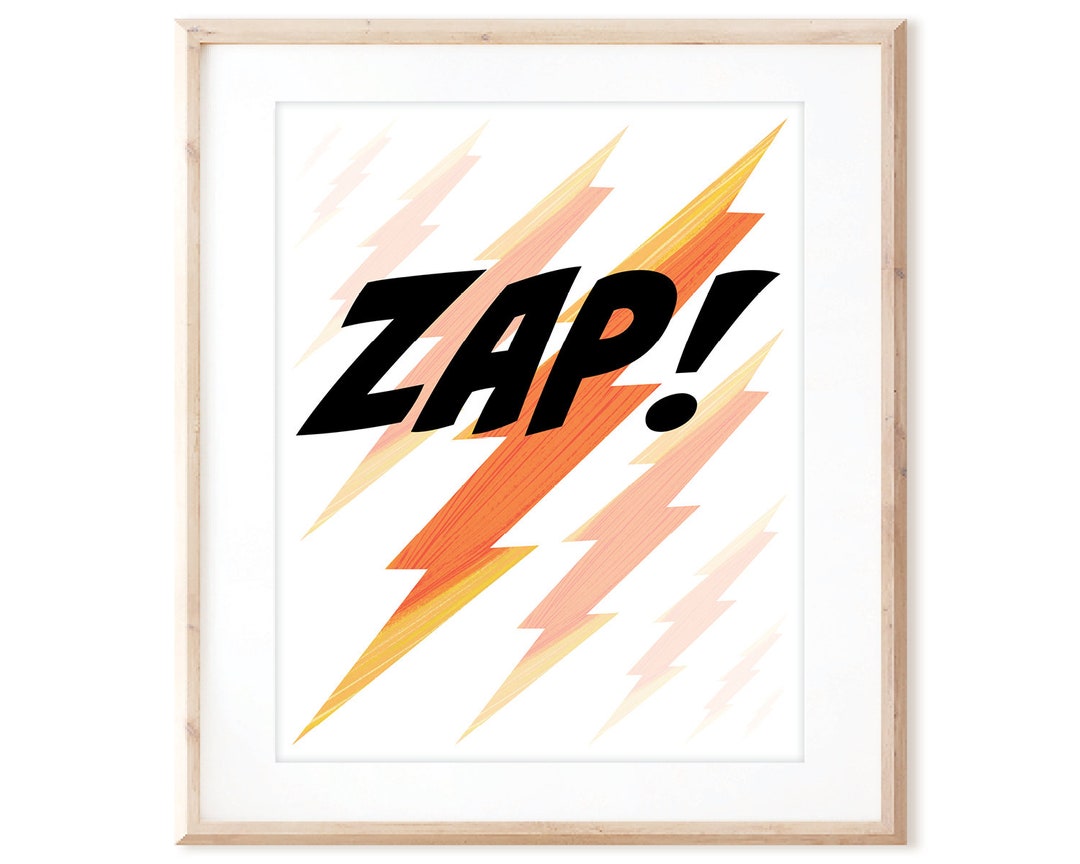 Zap! - Comic Book Words - Printable Art From Original Hand Painted ...