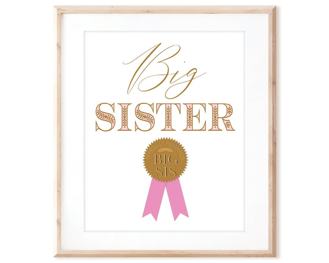 Officially Promoted to Big Sister - Award Certificate - Printable Art ...