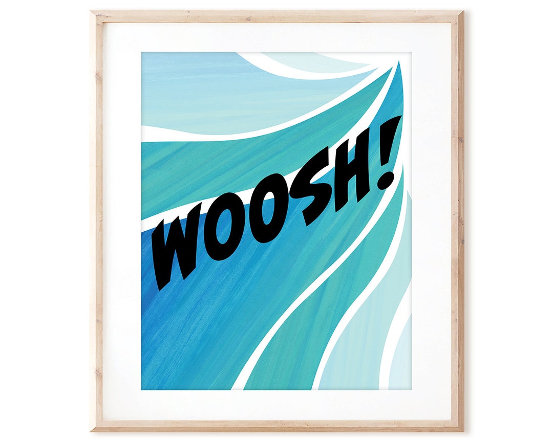 Woosh! - Comic Book Words - Printable Art From Original Hand Painted ...