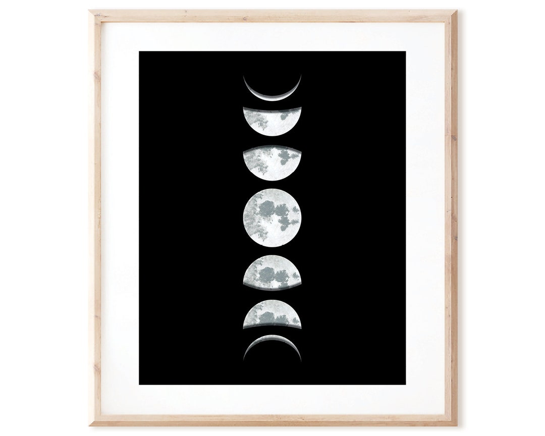 Phases of the Moon - Lunar Phase - Printable Art From Original Hand ...