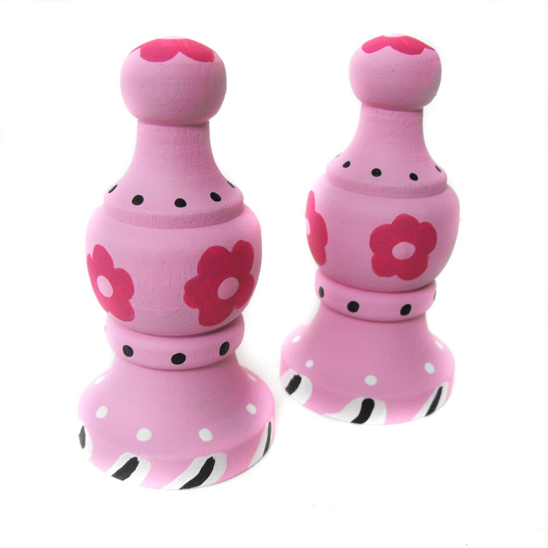 Finials - Pair of Custom Hand Painted Finials for Curtain Rod - Pretty ...