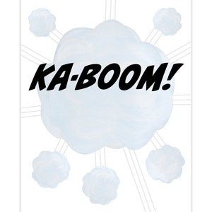 Ka-boom! - Comic Book Words - Printable Art From Original Hand Painted ...