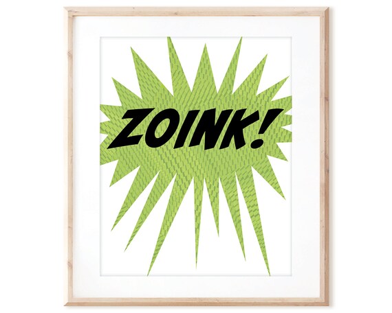 Zoink Comic Book Words Printable Art From Original Hand - Etsy