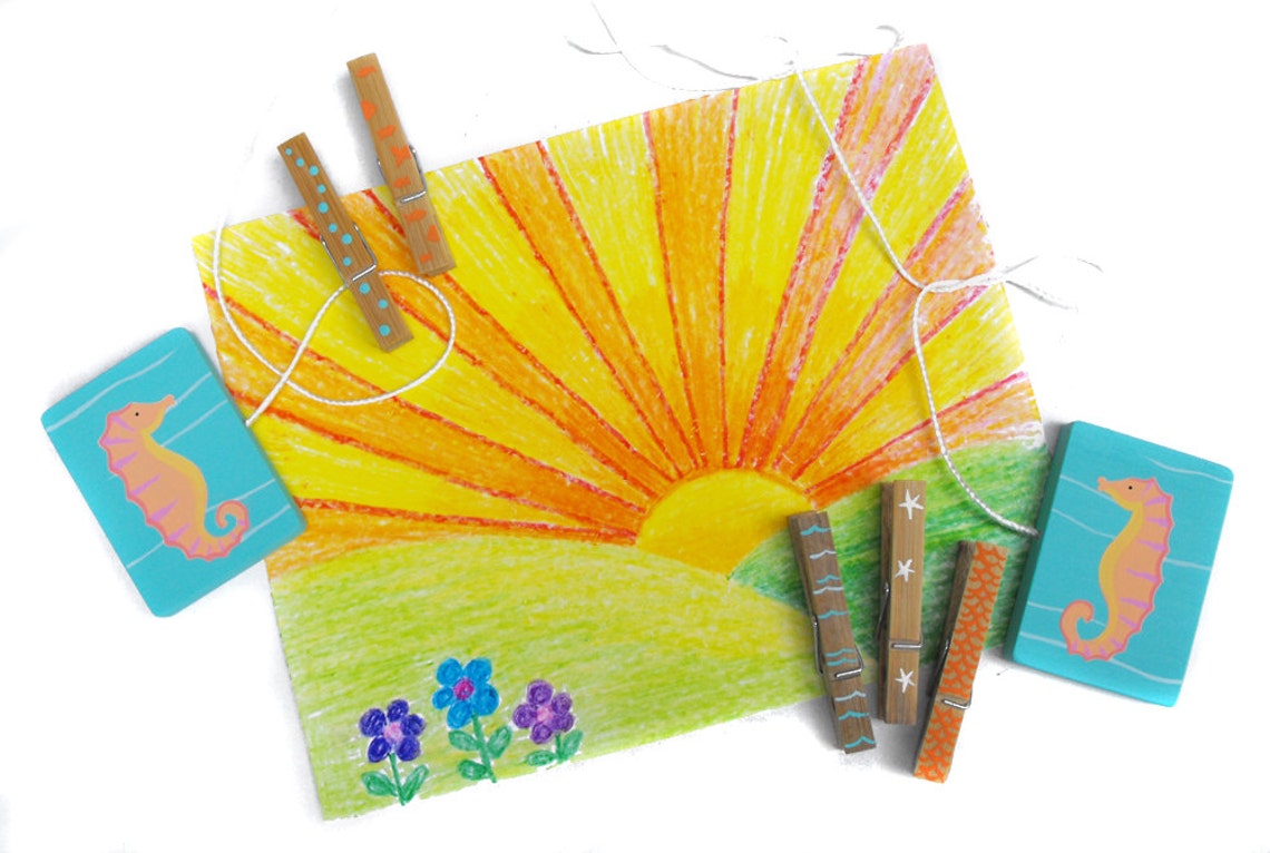 Custom Hand Painted Children's Art Display Hanger With | Etsy