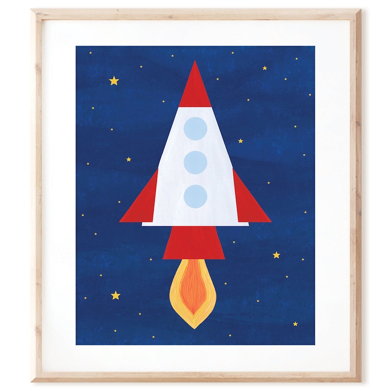 Rocket Taking off Art - Etsy