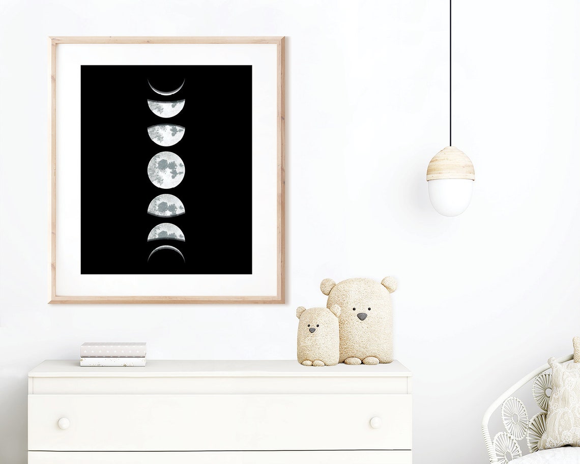 Phases of the Moon Lunar Phase Printable Art From Original - Etsy