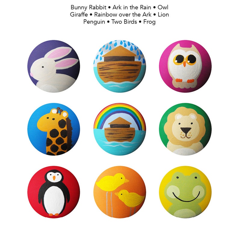Hand Painted Knob - Children's Custom Hand Painted Bible Story Noah's ...
