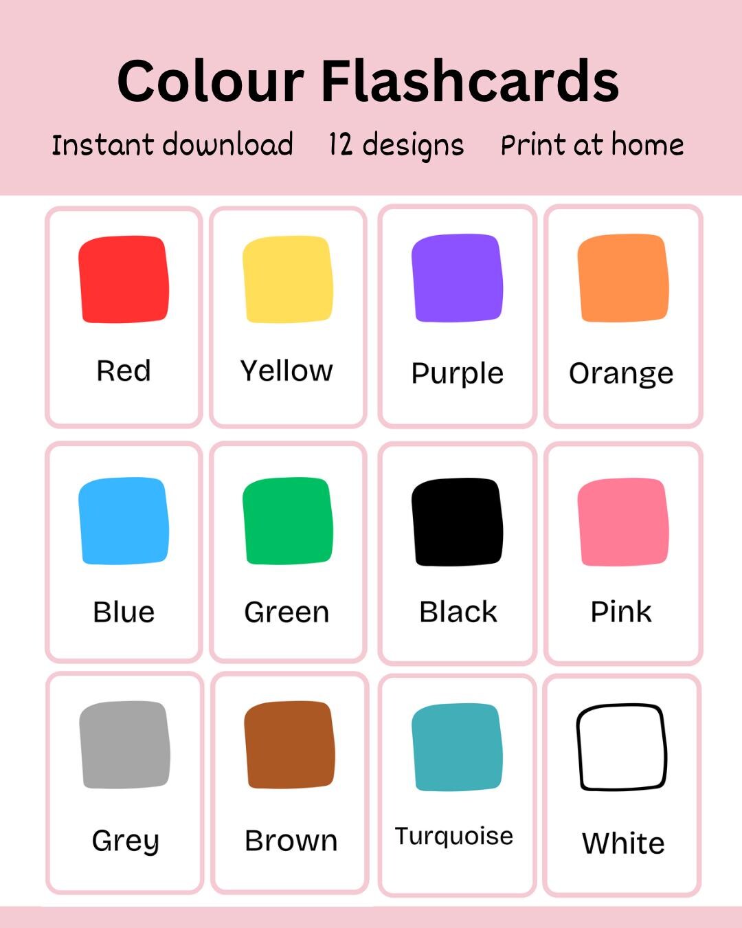 Toddler Learning Flashcards | Colour Flashcards | Montessori-inspired ...