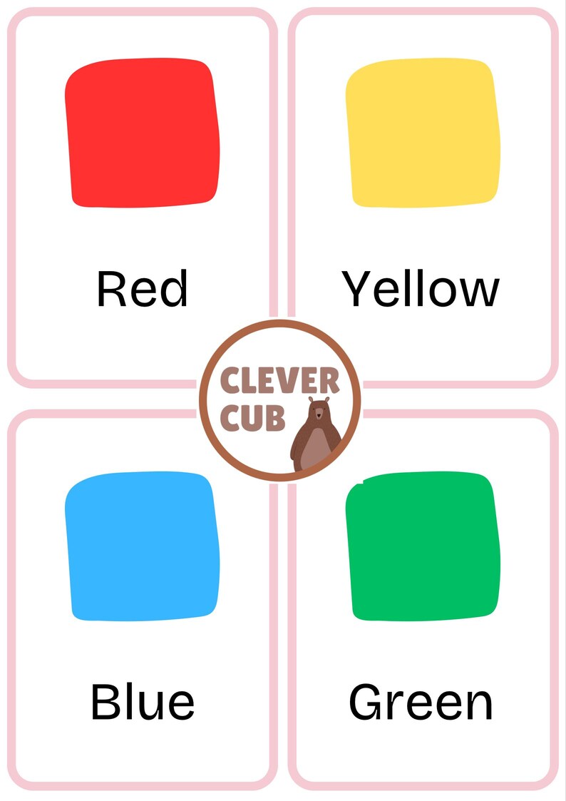 Toddler Learning Flashcards | Colour Flashcards | Montessori-inspired ...