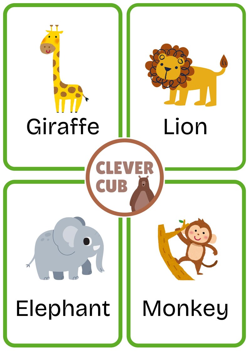 Toddler Learning Flashcards | Zoo Flashcards | Montessori-inspired ...