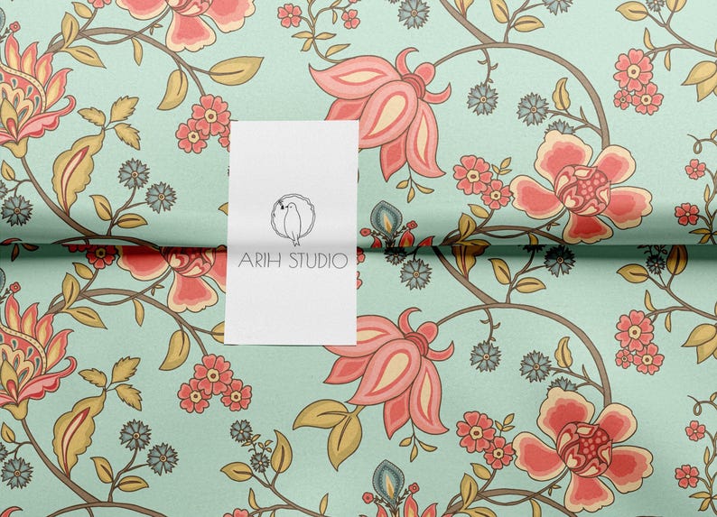 Trailing Floral Seamless Pattern: Indian Chintz Style Surface Designs ...